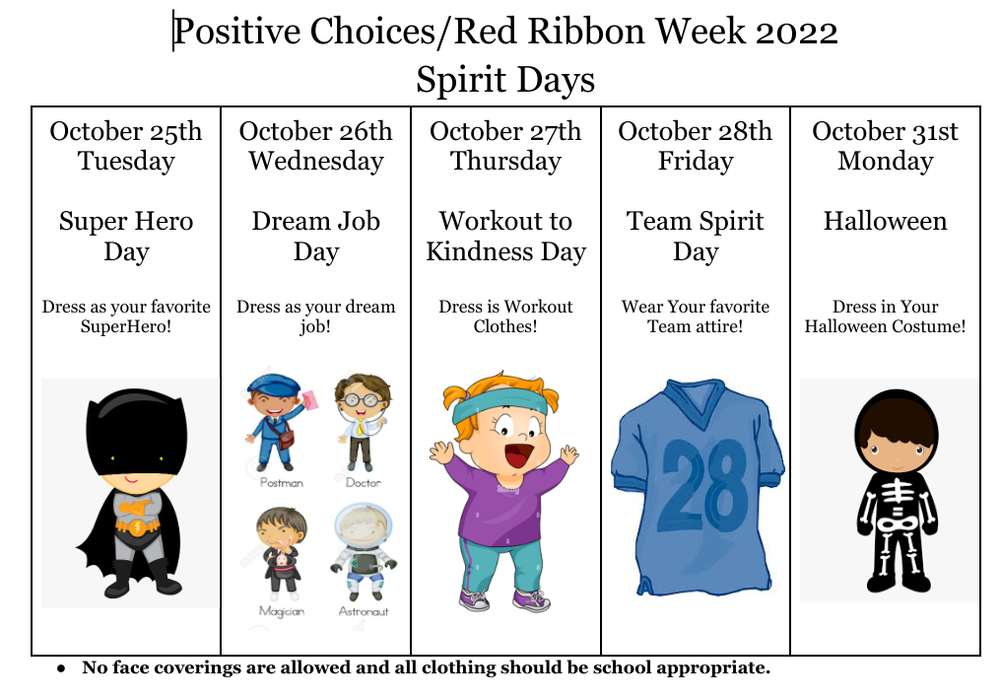 Red Ribbon Spirit Week! | Craigsville Elementary
